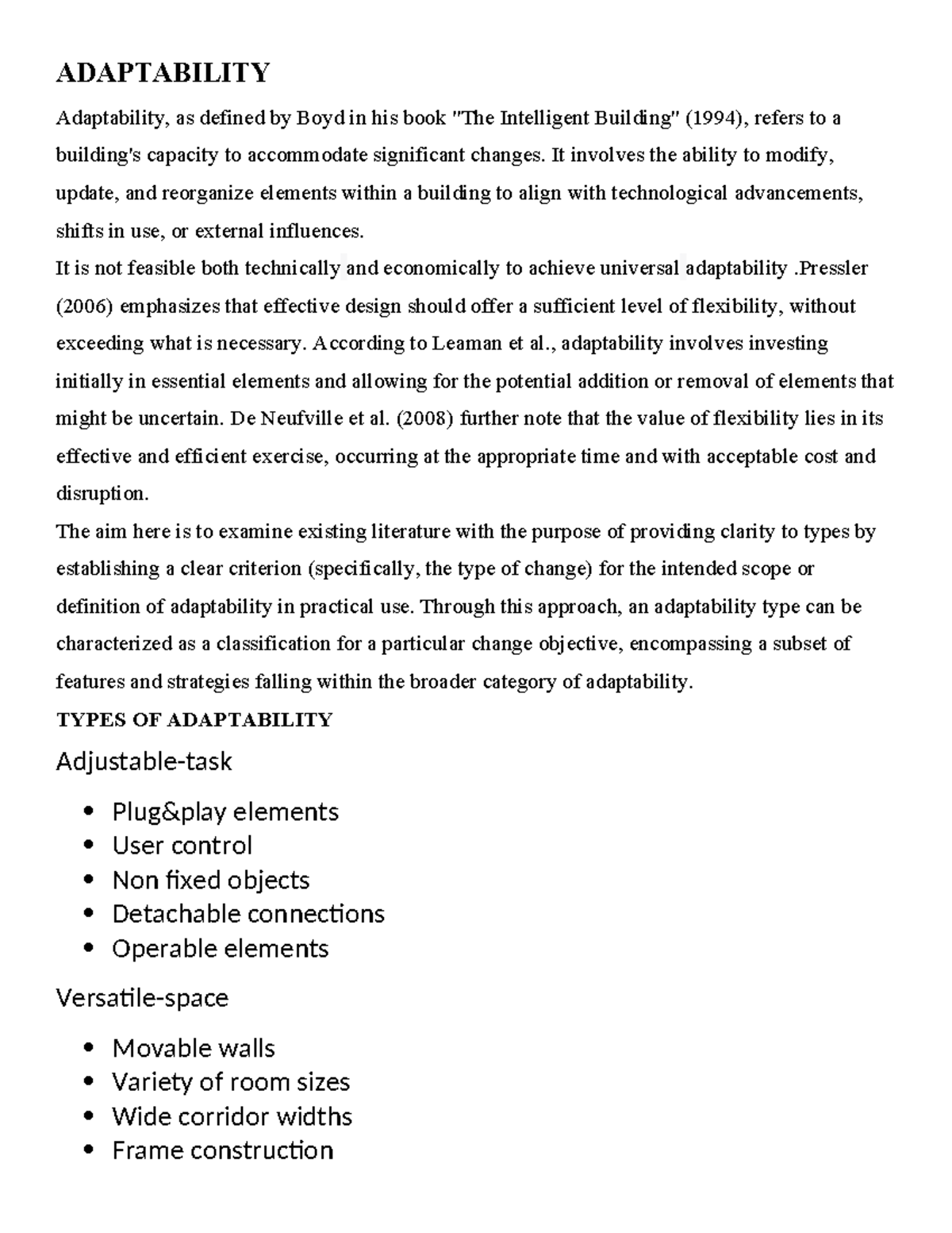 Checklist - ADAPTABILITY Adaptability, as defined by Boyd in his book ...