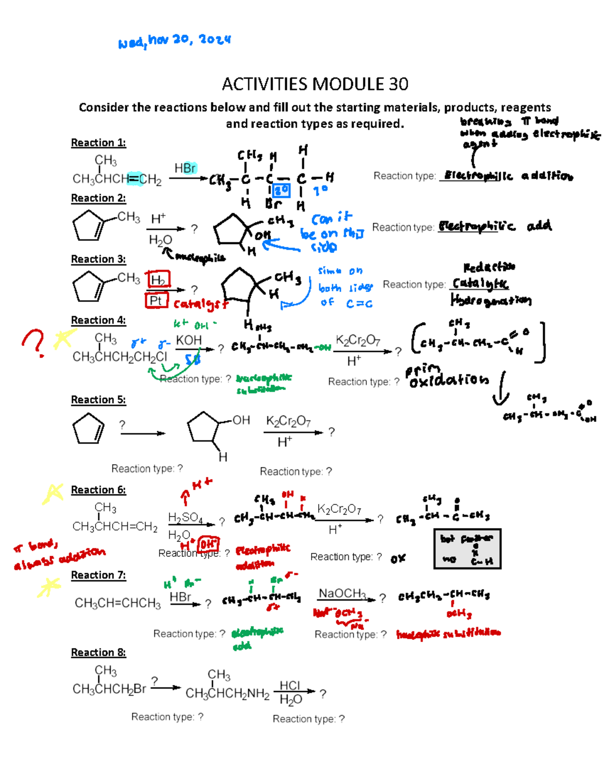 activities module 30 with answers - ACTIVITIES MODULE 30 Consider the ...