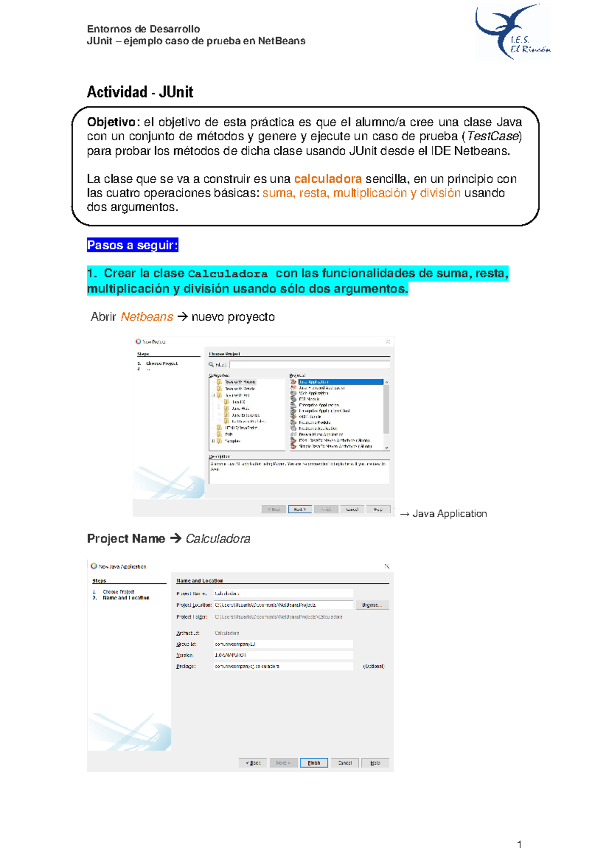 Actividad JUnit - calculadora - JUnit – ejemplo caso de prueba en ...