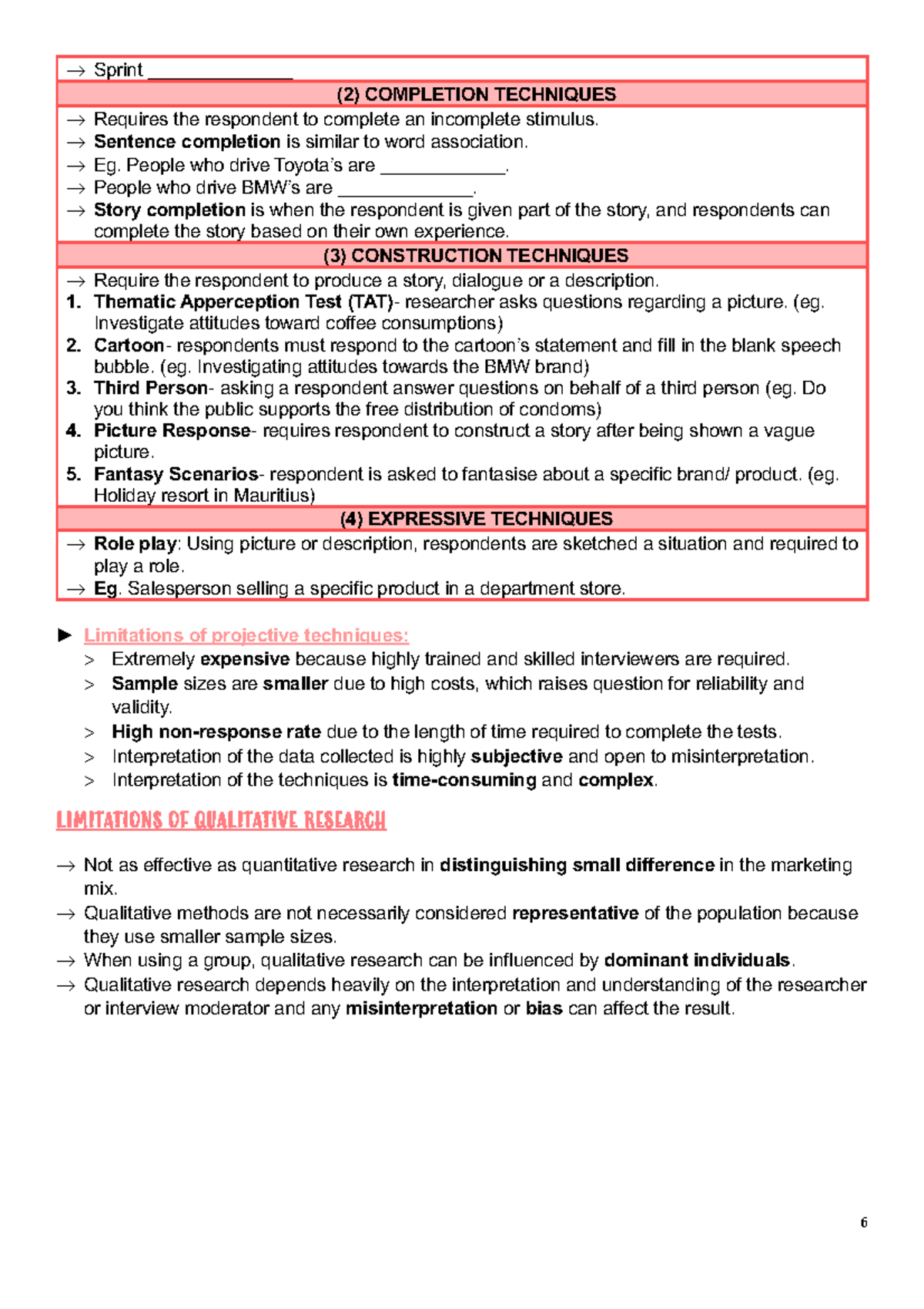 BEM 314- Chapter 7 - Techniques - 6 ® Sprint ______________ (2 ...
