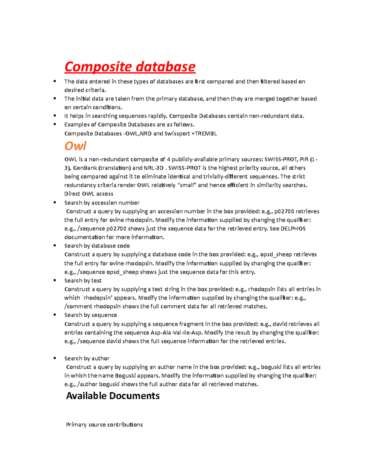 Document - Lecture notes - Composite database The data entered in these ...