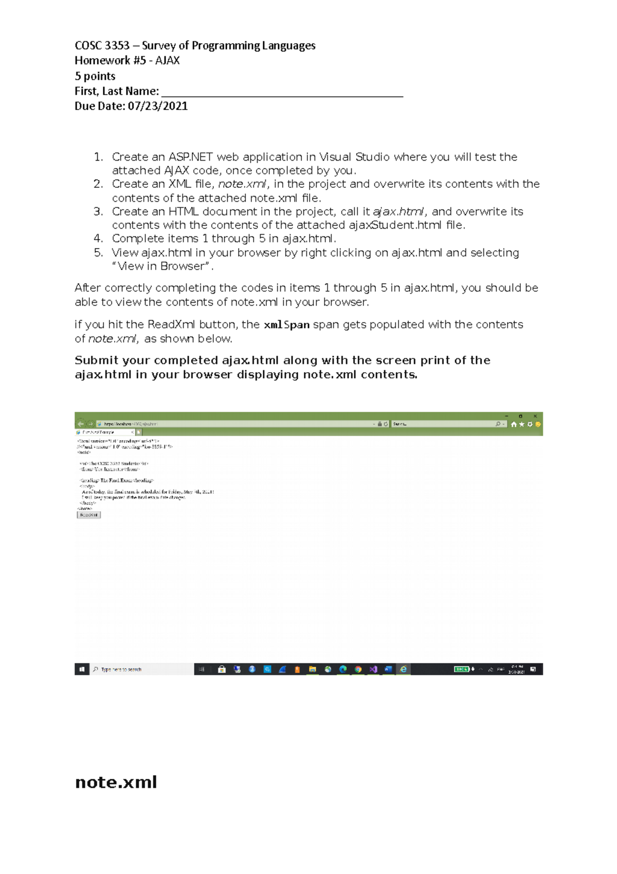 Homework 5 Instructions: Pretty easy - COSC 3353 – Survey of Programming Languages Homework #5 ...