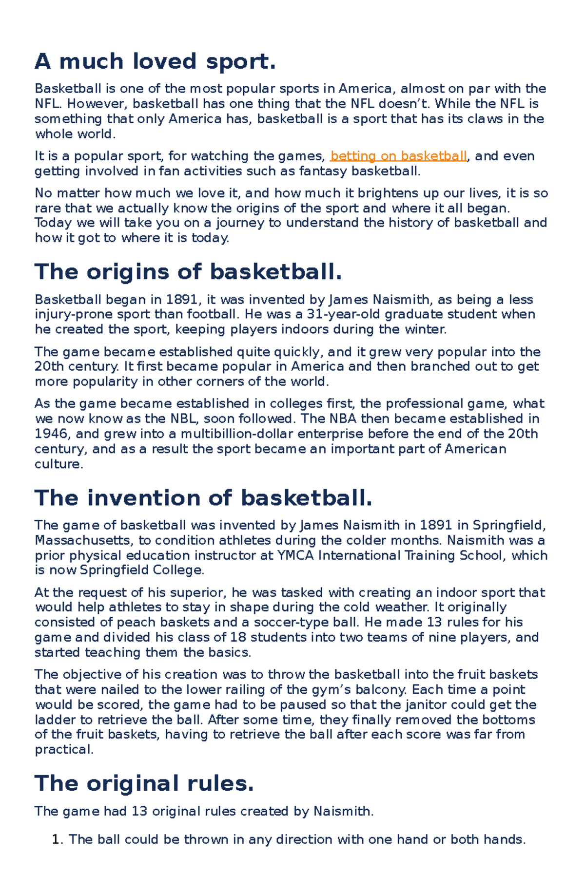 Basketball - Summary Proporcionalidad de segmentos - A much loved sport ...