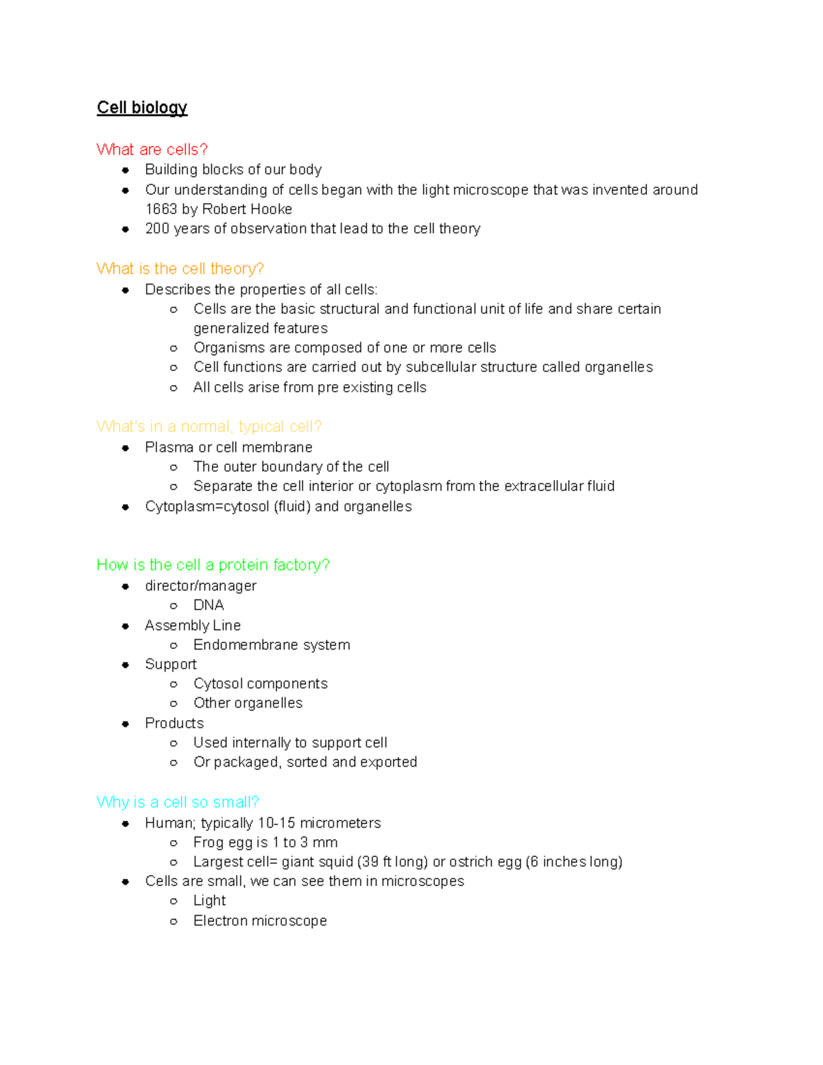 Cell Biology 1 - Cell biology What are cells? Building blocks of our ...
