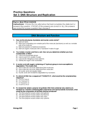Review Questions Set 2: Energy & Metabolism - Practice Questions: Biology BZE Set 2: Energy ...