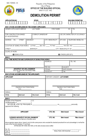 Electrical Permit - Republic of the Philippines City of Pasig OFFICE OF ...