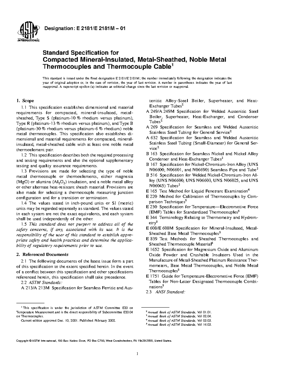 E 2181 â€“ E 2181M â€“ 01 Rtixodevrtixodfn - Designation: E 2181/E ...