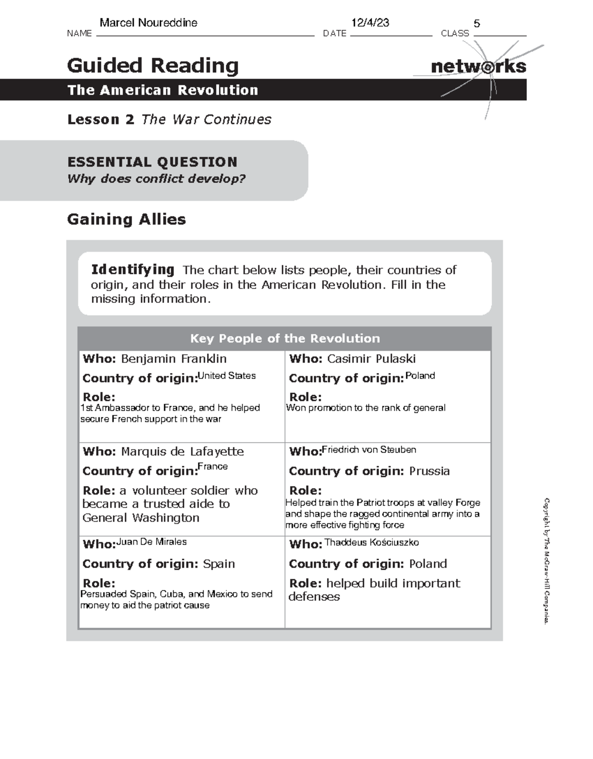6.2 Guided reading activity - Copyright by The McGraw-Hill Companies ...
