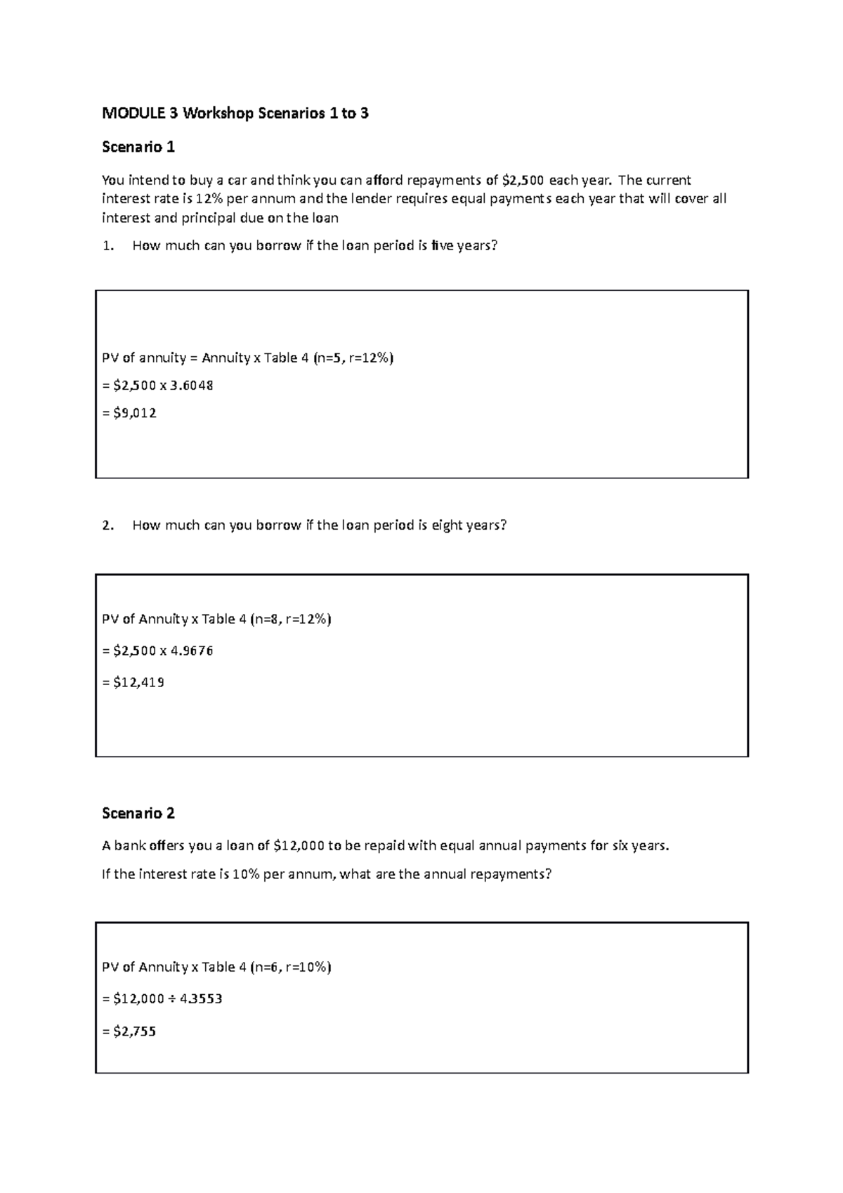 Module 3 Workshop Scenarios 1 to 3 - MODULE 3 Workshop Scenarios 1 to 3 ...