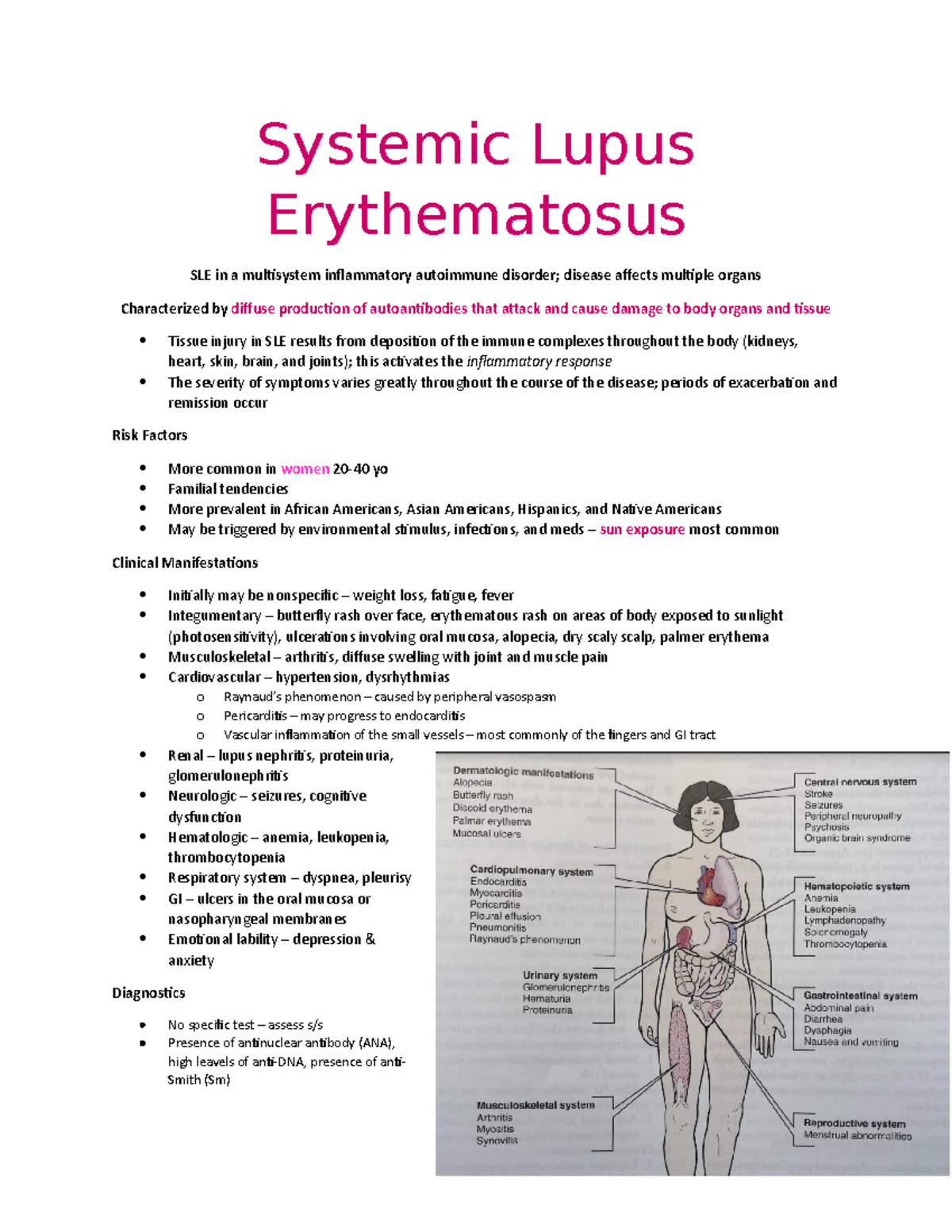 Systemic Lupus Erythematosus - Systemic Lupus Erythematosus SLE in a multisystem inflammatory ...