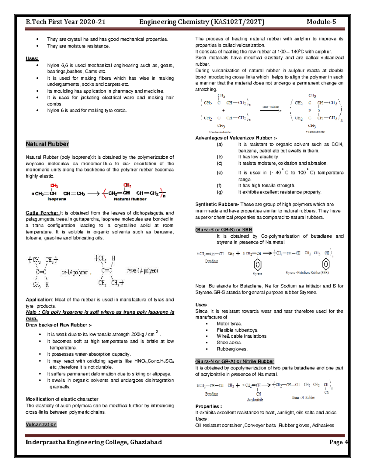 Module 5 notes 2020-21 Polymer-2 - B First Year 2020-21 Engineering ...