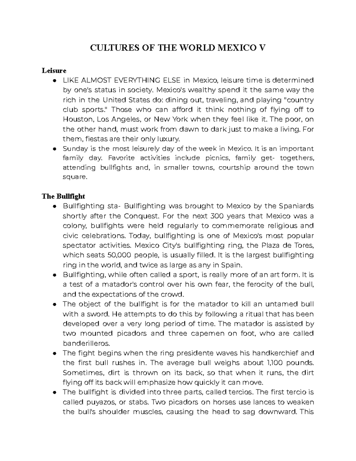 Cultures OF THE World Mexico V - CULTURES OF THE WORLD MEXICO V Leisure ...