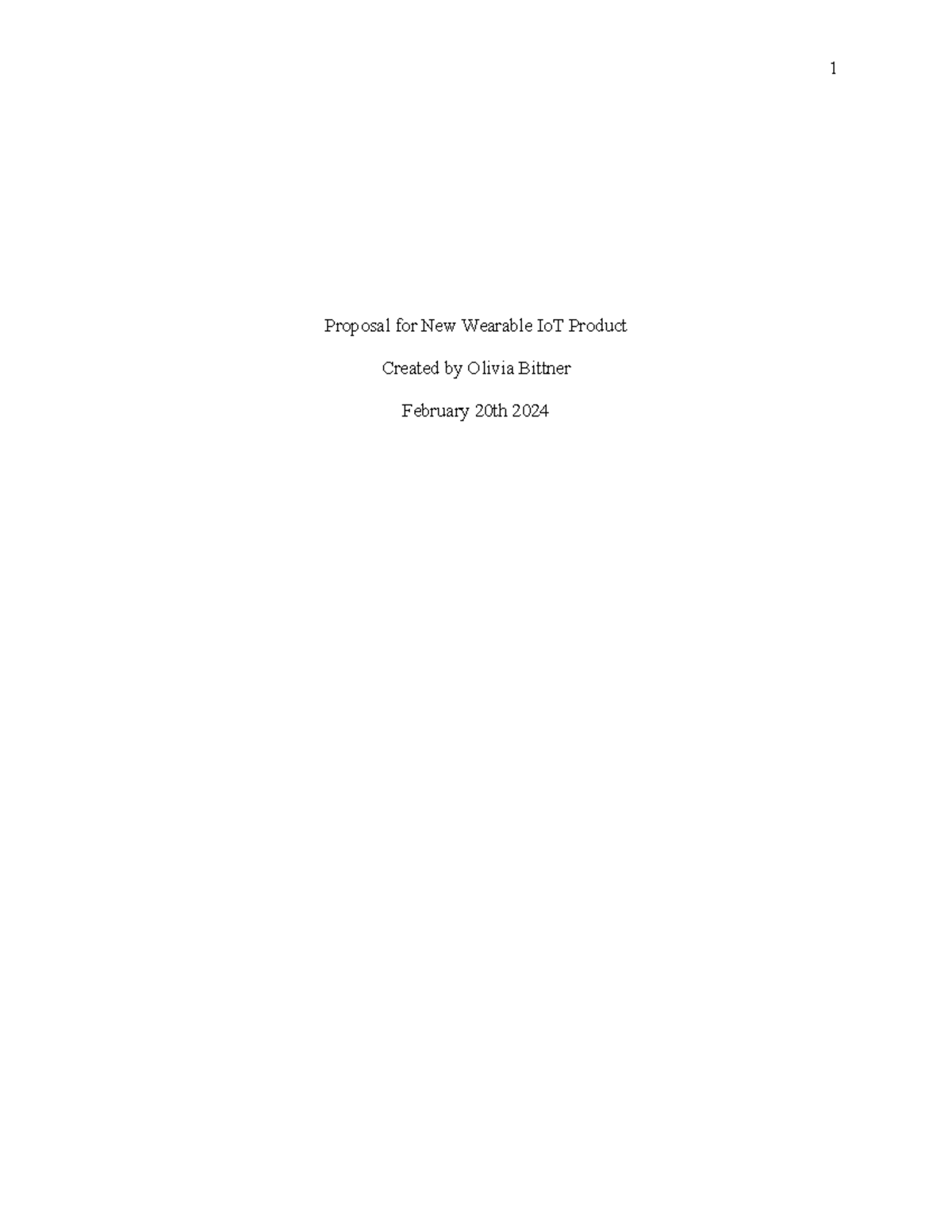 DAT 260 Project Two - Proposal for New Wearable IoT Product Created by ...