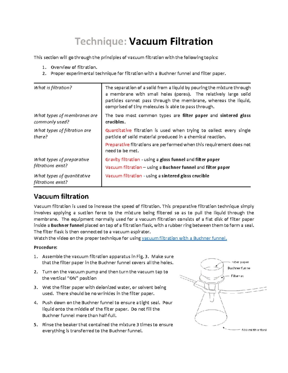 Technique - Vacuum Filtration - Technique: Vacuum Filtration This ...