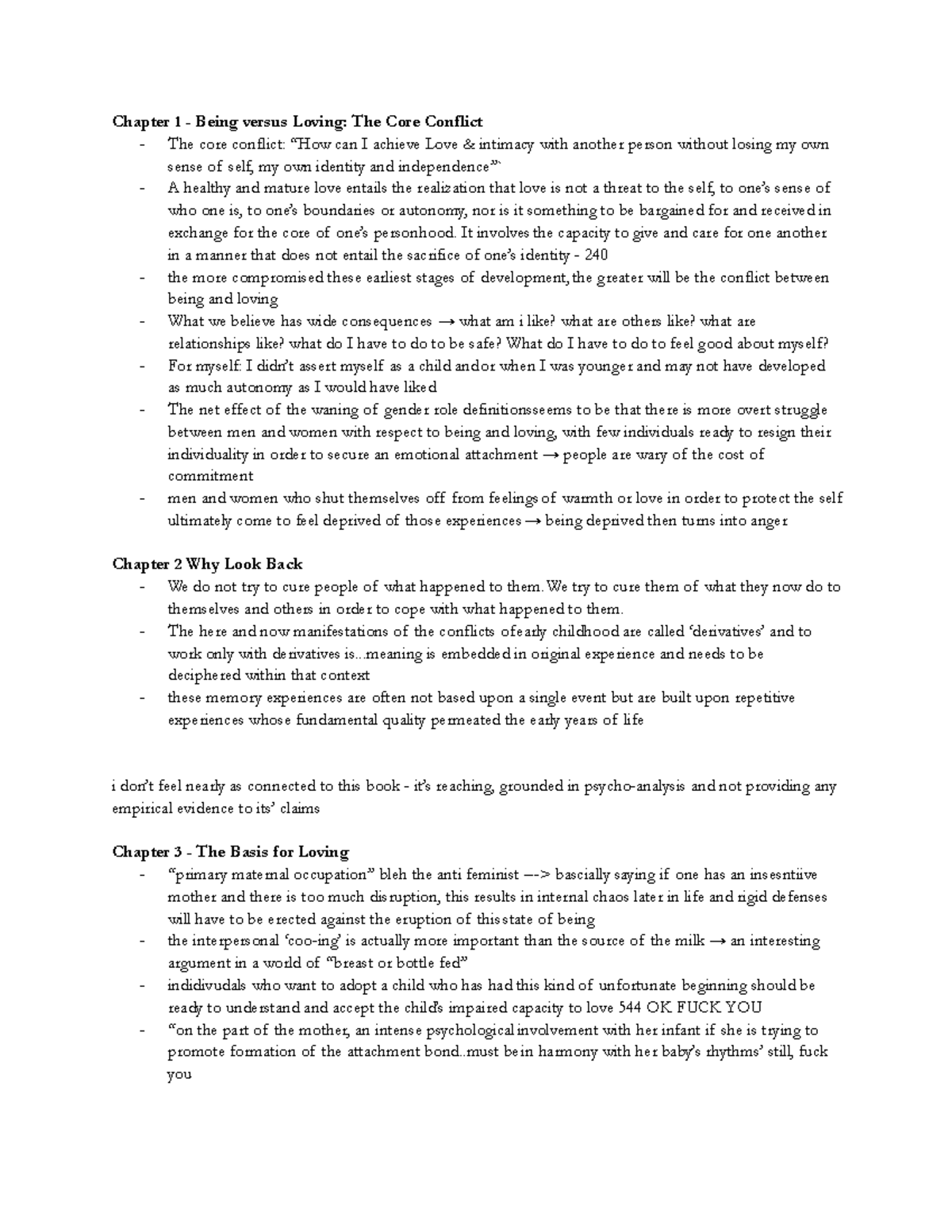 Being + Loving - Chapter 1 - Being versus Loving: The Core Conflict ...