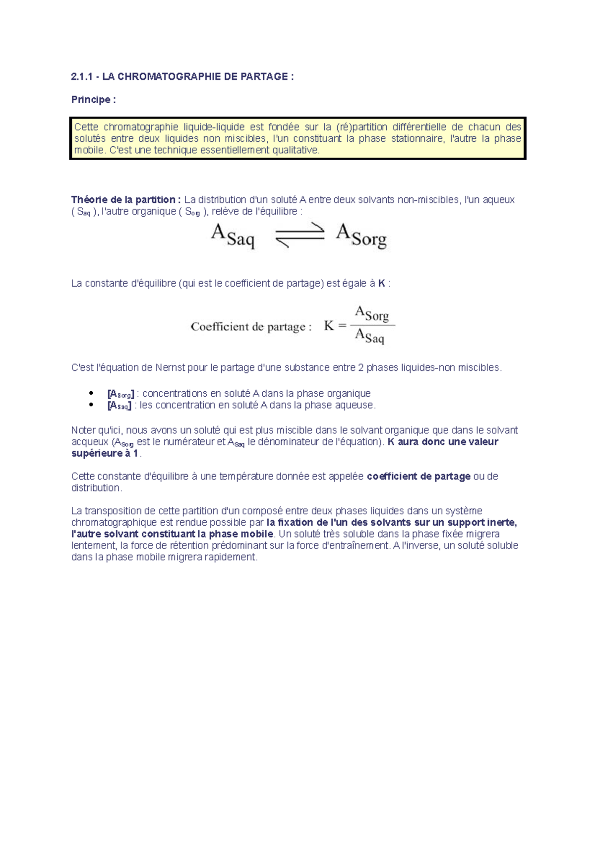 Chroma-partage - Résumé Biologie-Biochimie - 2.1 - LA CHROMATOGRAPHIE ...