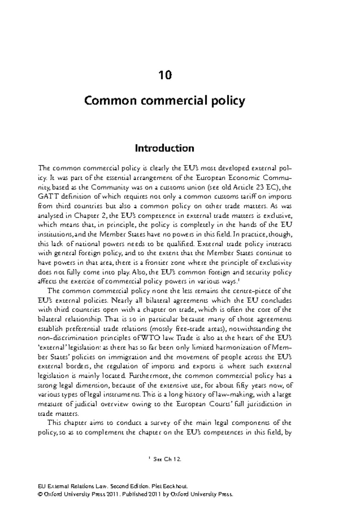 P Eeckhout - EU External Relations - 2nd ed - chapt 10 - Common ...