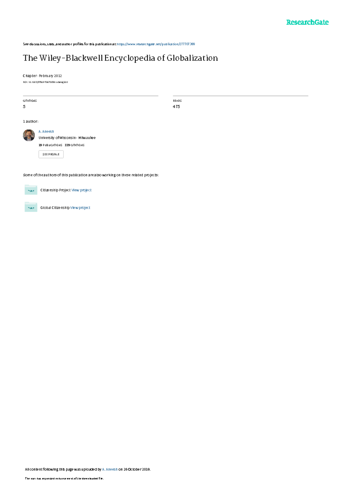 Aneesh Informationalism Encyclopedia - See discussions, stats, and ...