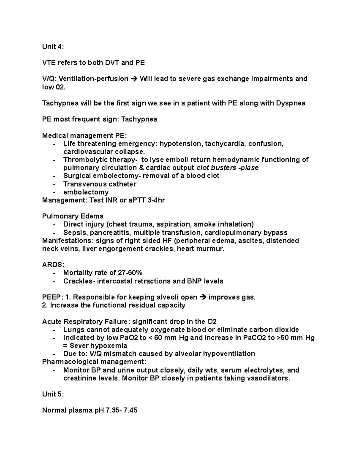 Med Surg Exam 2 Highlights - Unit 4: VTE refers to both DVT and PE V/Q ...