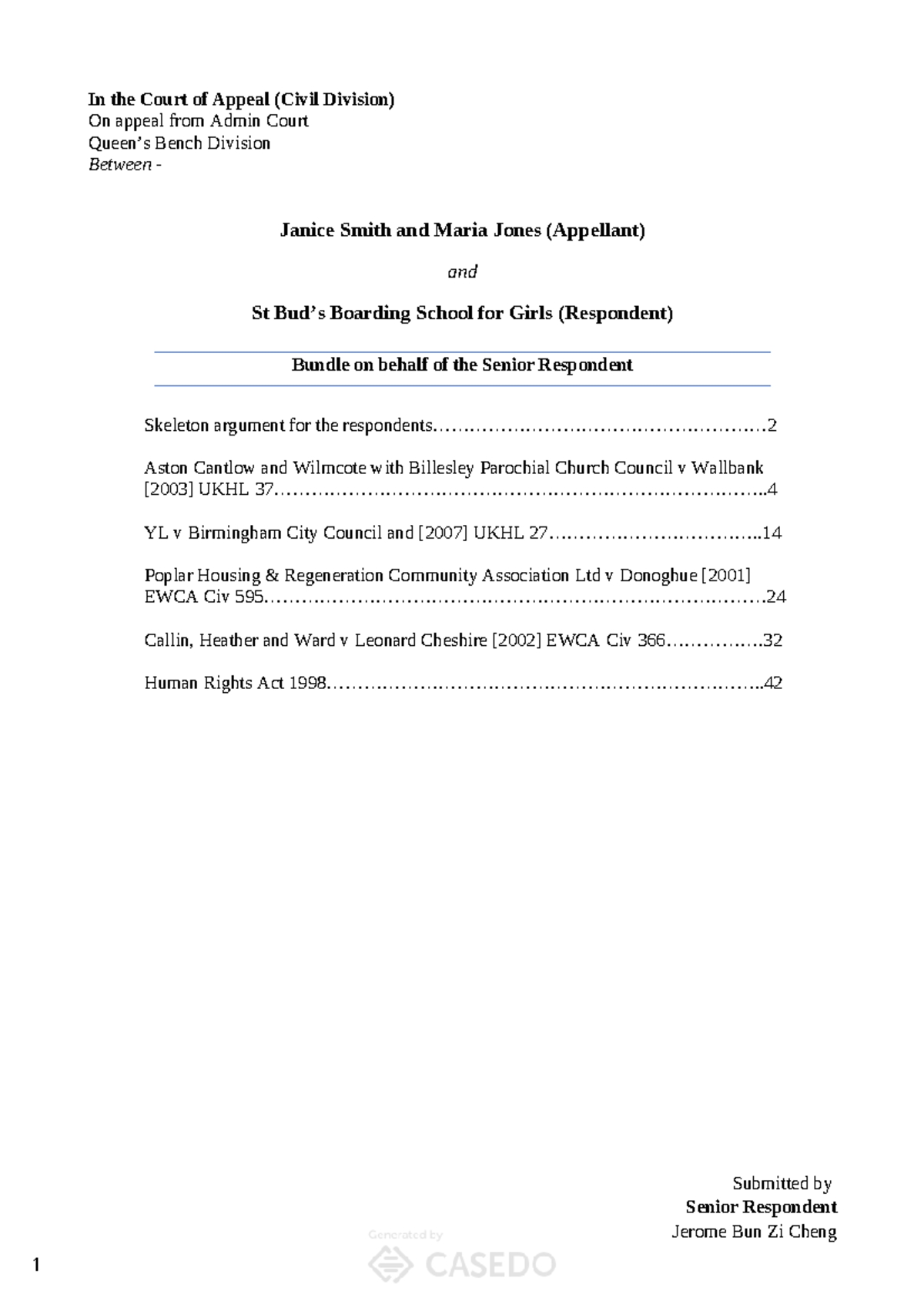 Moot Skeleton Bundle and Argument for HR LAW SEMIFINALS - Submitted by ...
