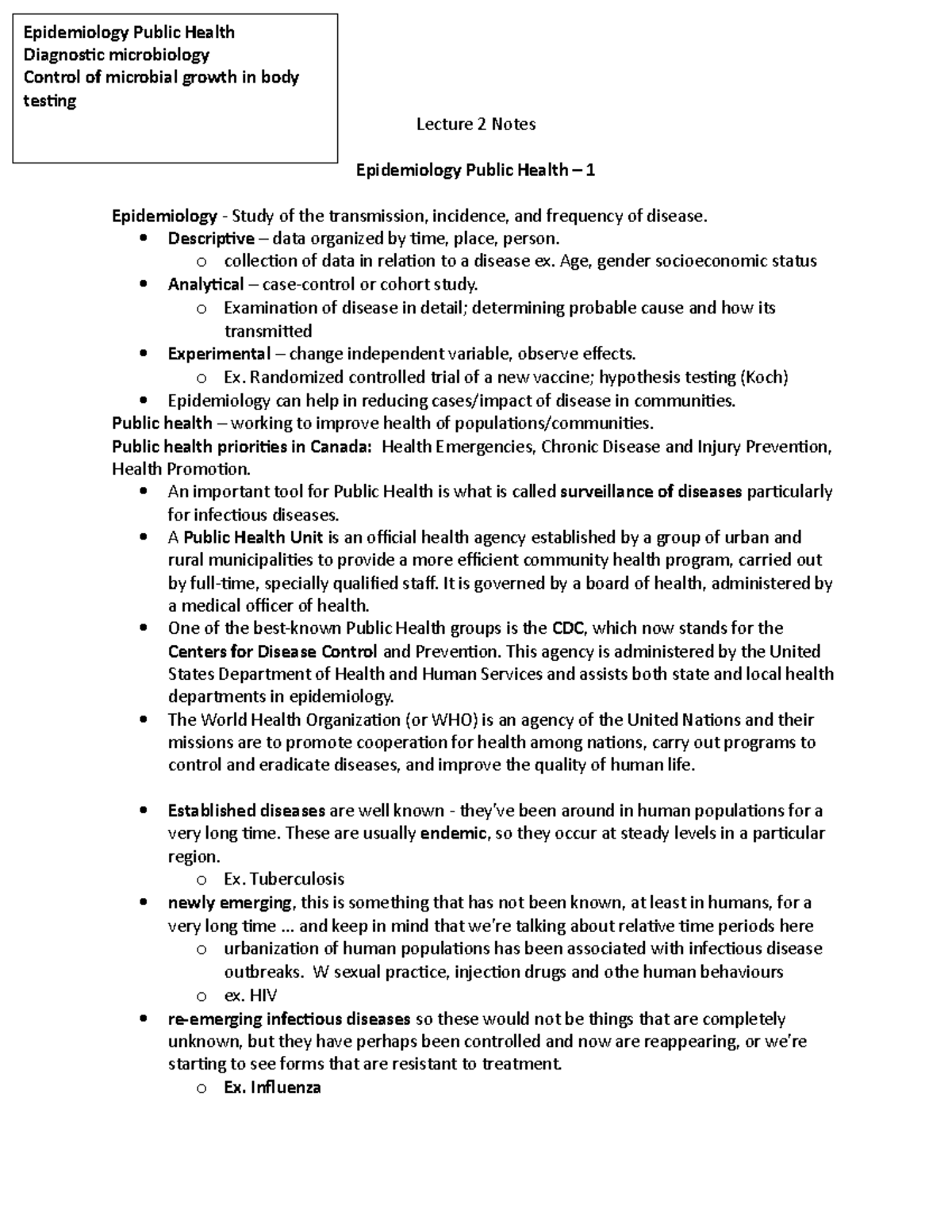 Lecture 2 medical microbiology study Notes - Lecture 2 Notes ...