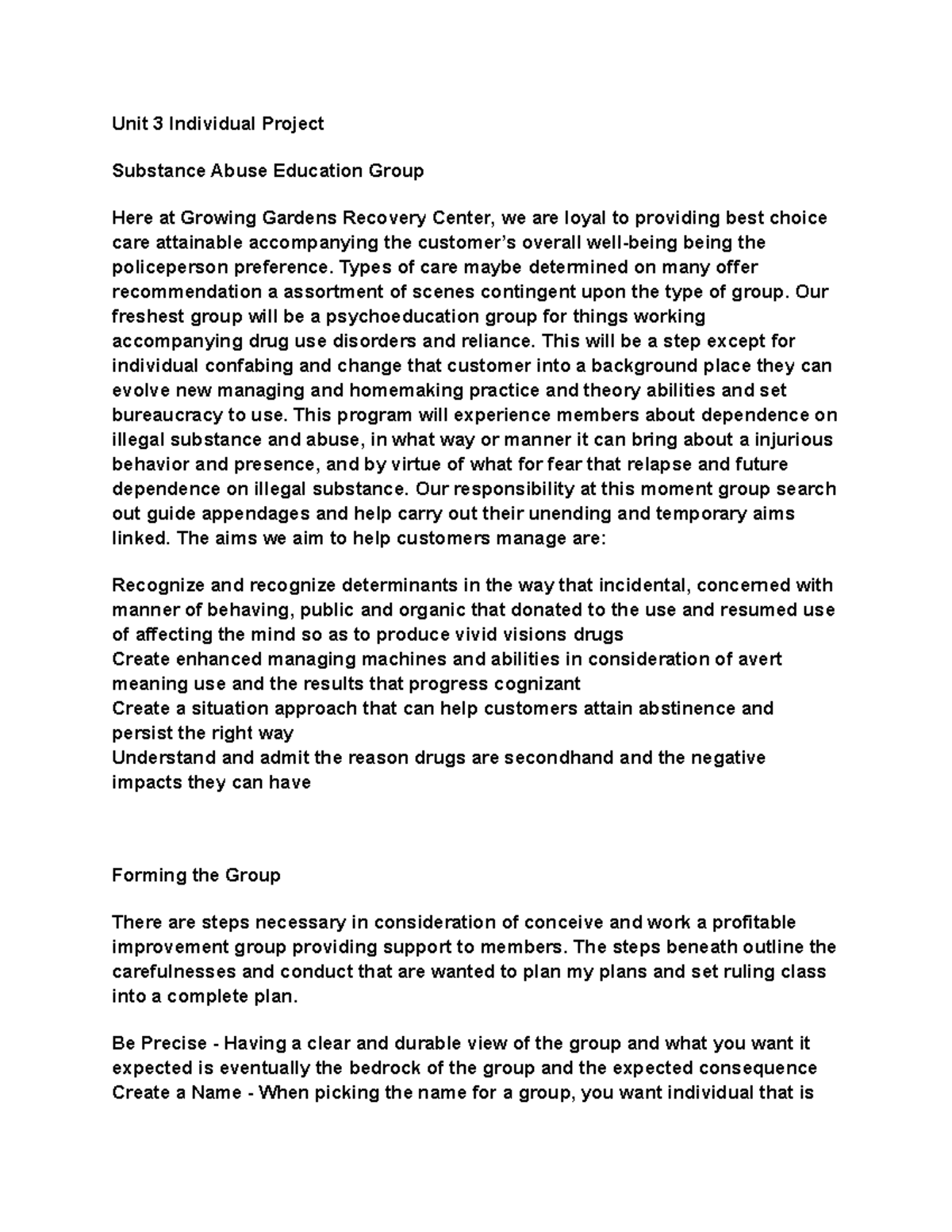UNIT 7 Project CJHS421 - Unit 3 Individual Project Substance Abuse ...