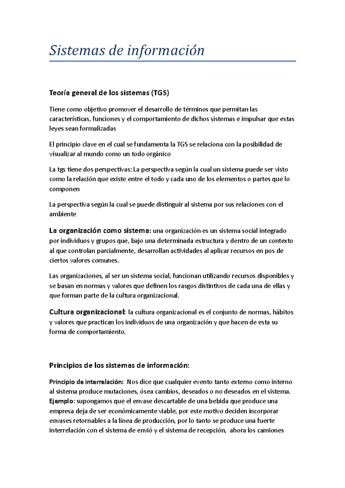 Sistemas de información m1 teoria general de los sistemas - Sistemas de información Teoría ...