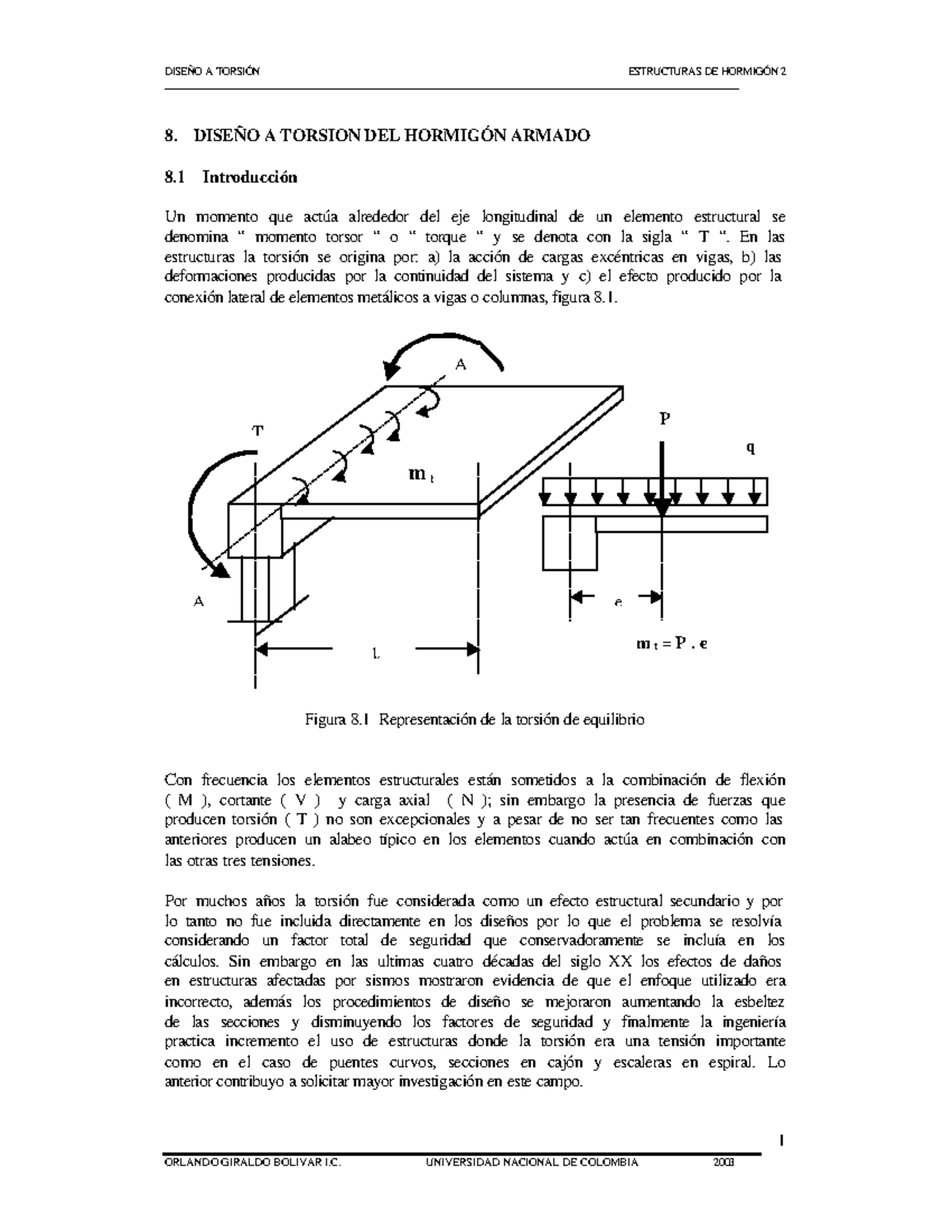 Diseno A Torsion -material complemantario - 1 8. DISEÑO A TORSION DEL ...