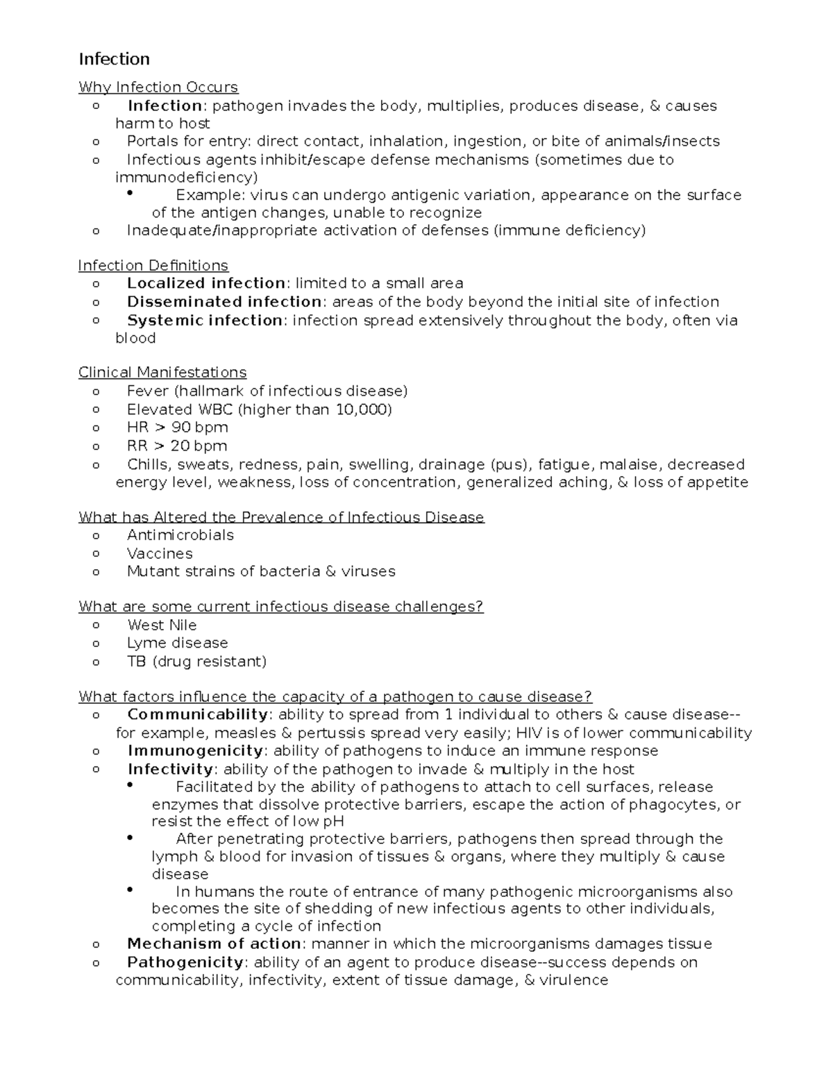 Infection - Studocu