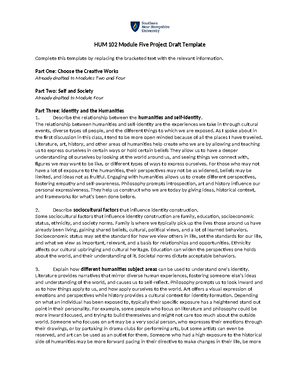 HUM 102 Module Four Project Draft Template - HUM 102 Module Four ...