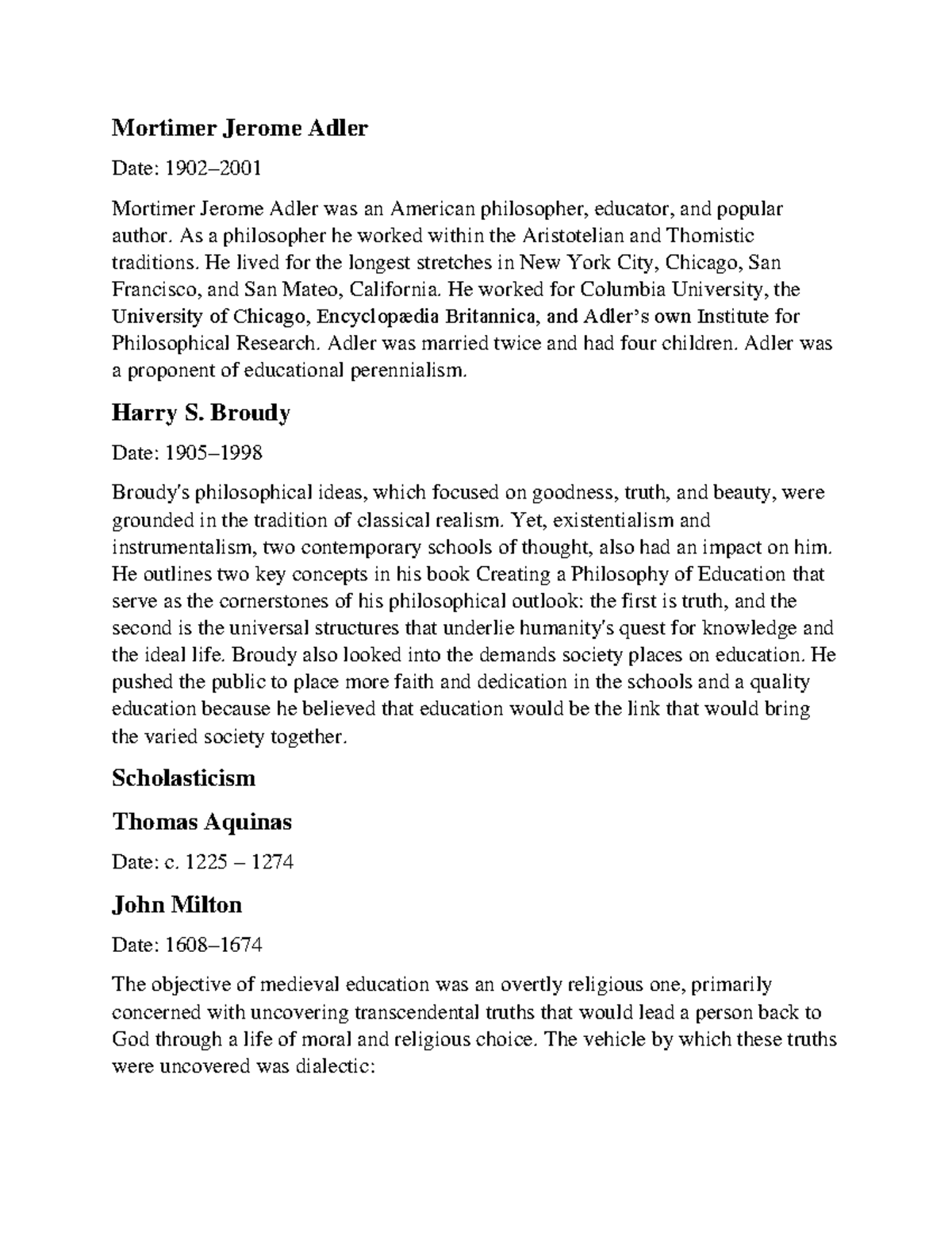 Theories of Education [6 Philosophy of Education ] part 3 - Mortimer ...