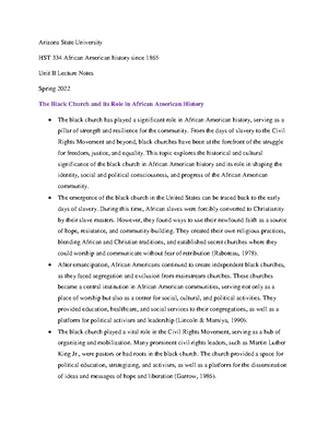 HST 334 Unit III Lecture Notes 17 - Arizona State University HST 334 ...
