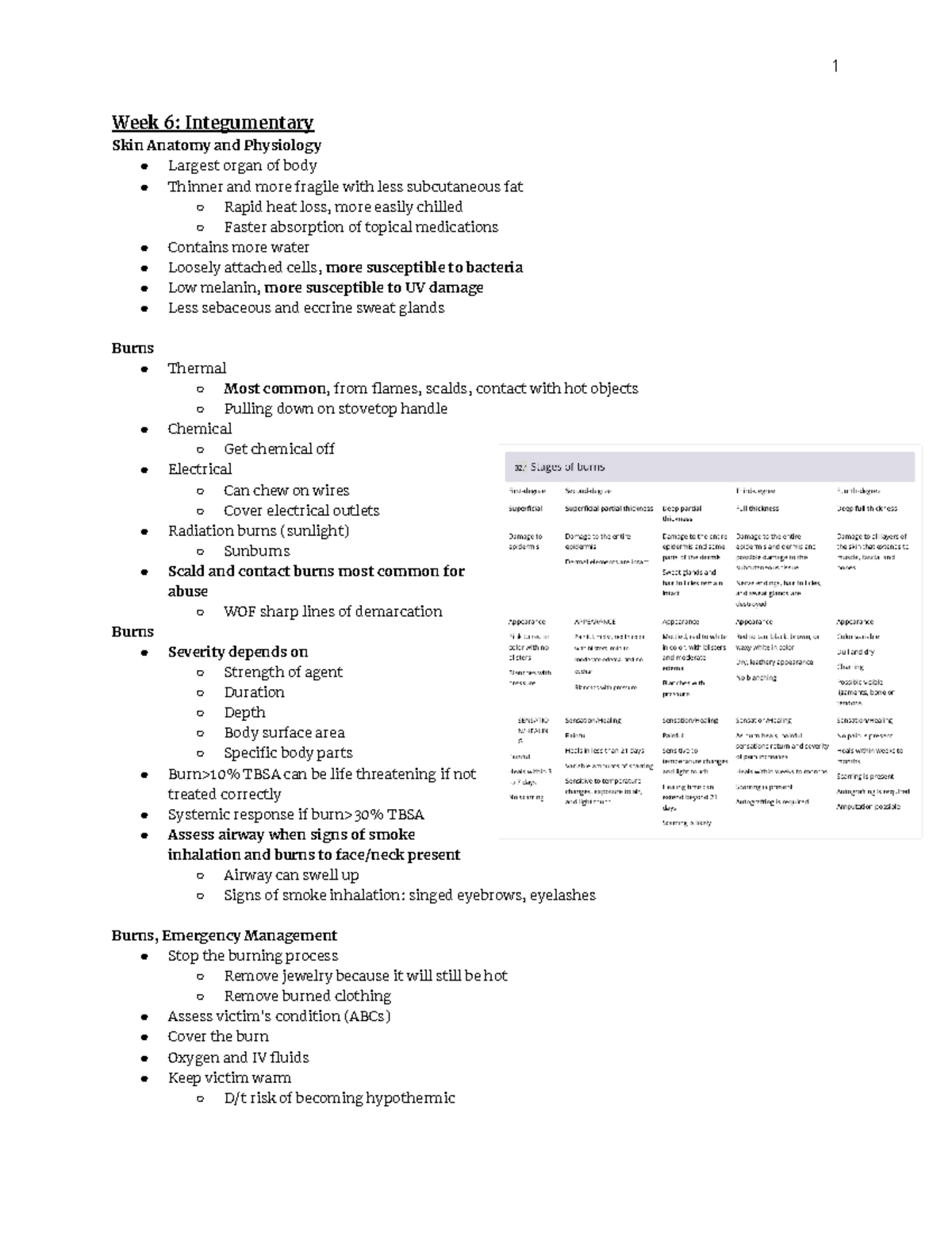 Peds Week 6 - week 6 - Week 6: Integumentary Skin Anatomy and ...