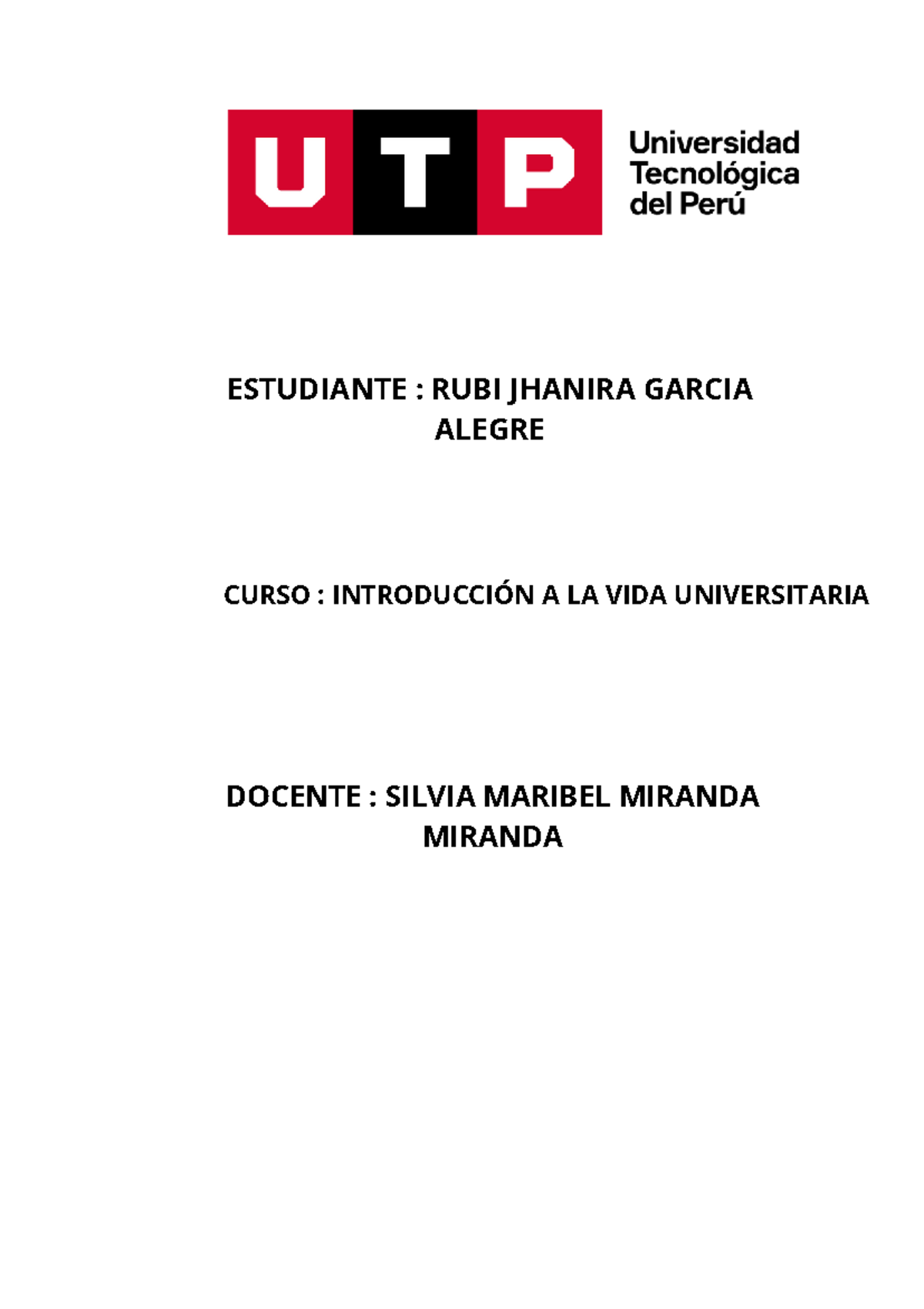 introducción a la vida universitaria - CURSO : INTRODUCCIÓN A LA VIDA ...