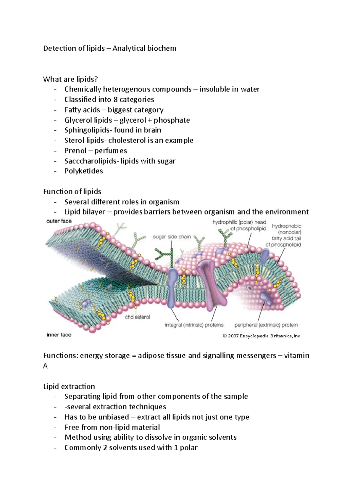 Detection of lipids - biochem term 2 lecture - Detection of lipids ...