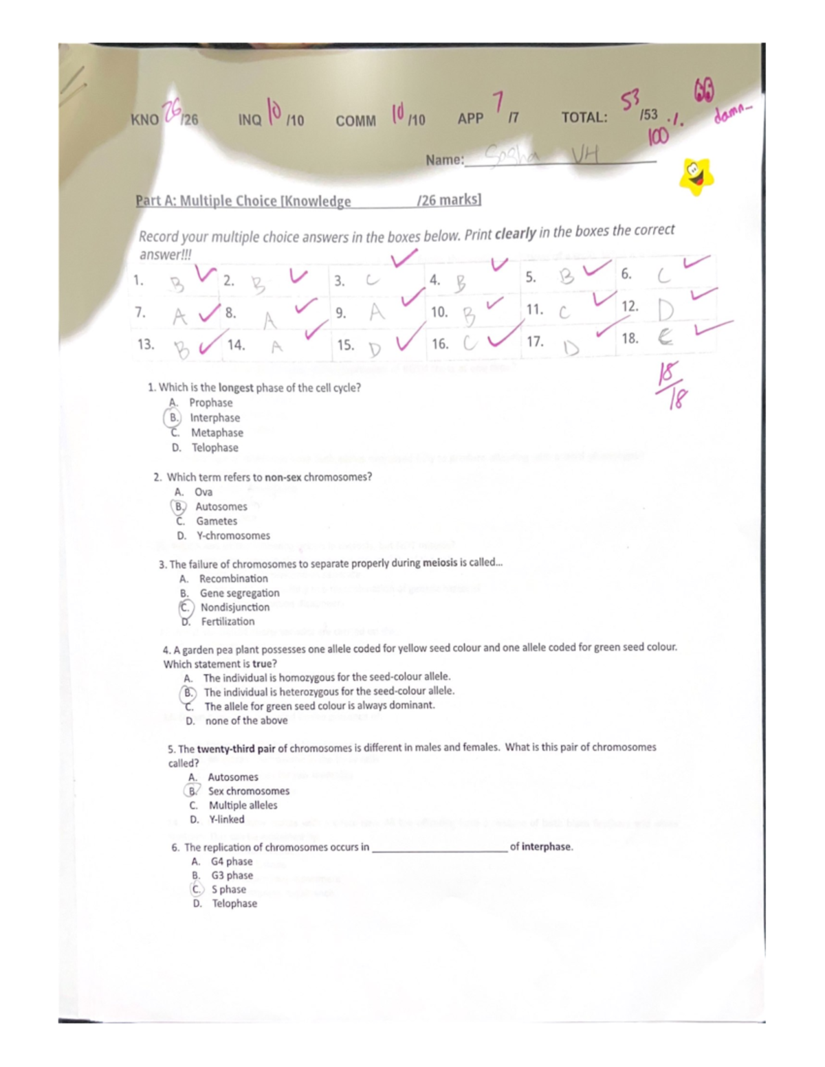 Genetics Test - test - Studocu