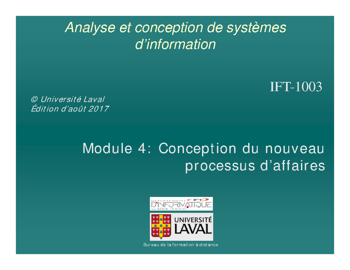 4 - note cours de - Analyse et conception de systèmes d’information IFT ...