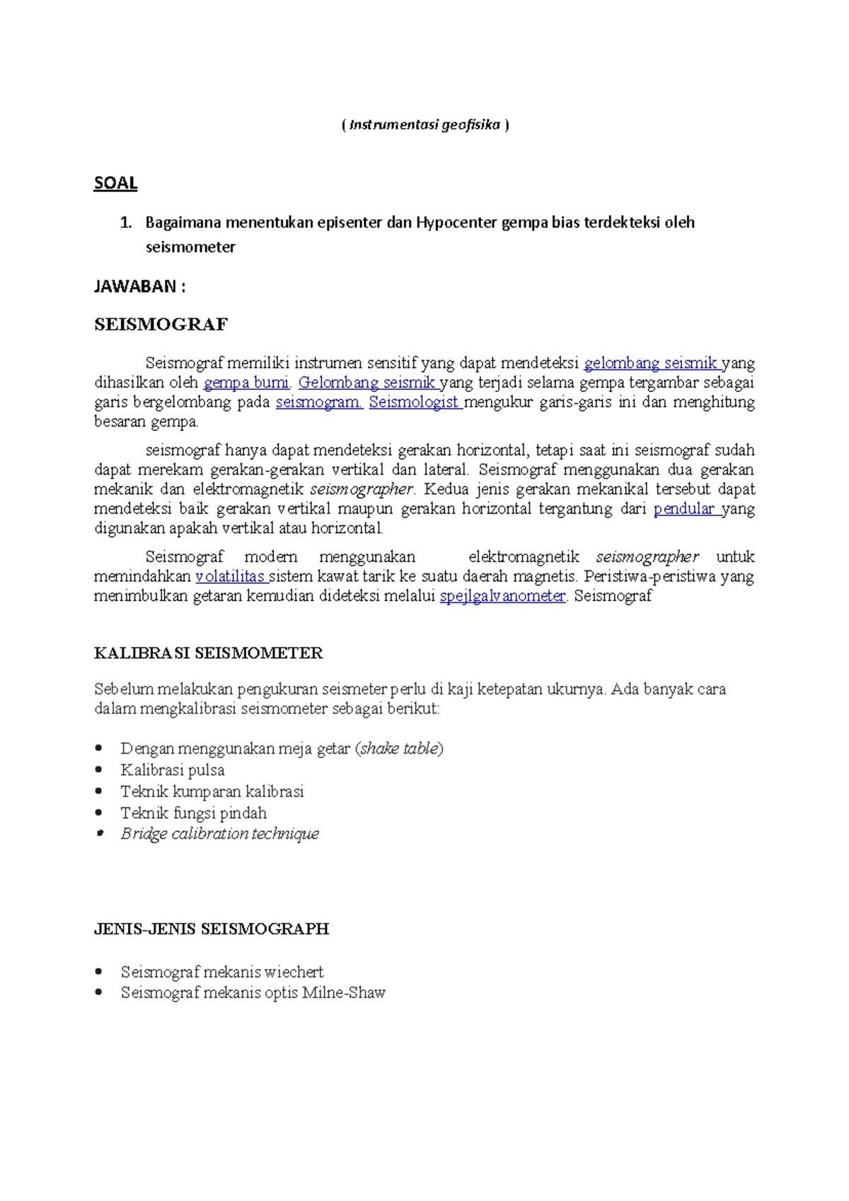 Episenter dan Hypocenter - Gelombang seismik yang terjadi selama gempa ...