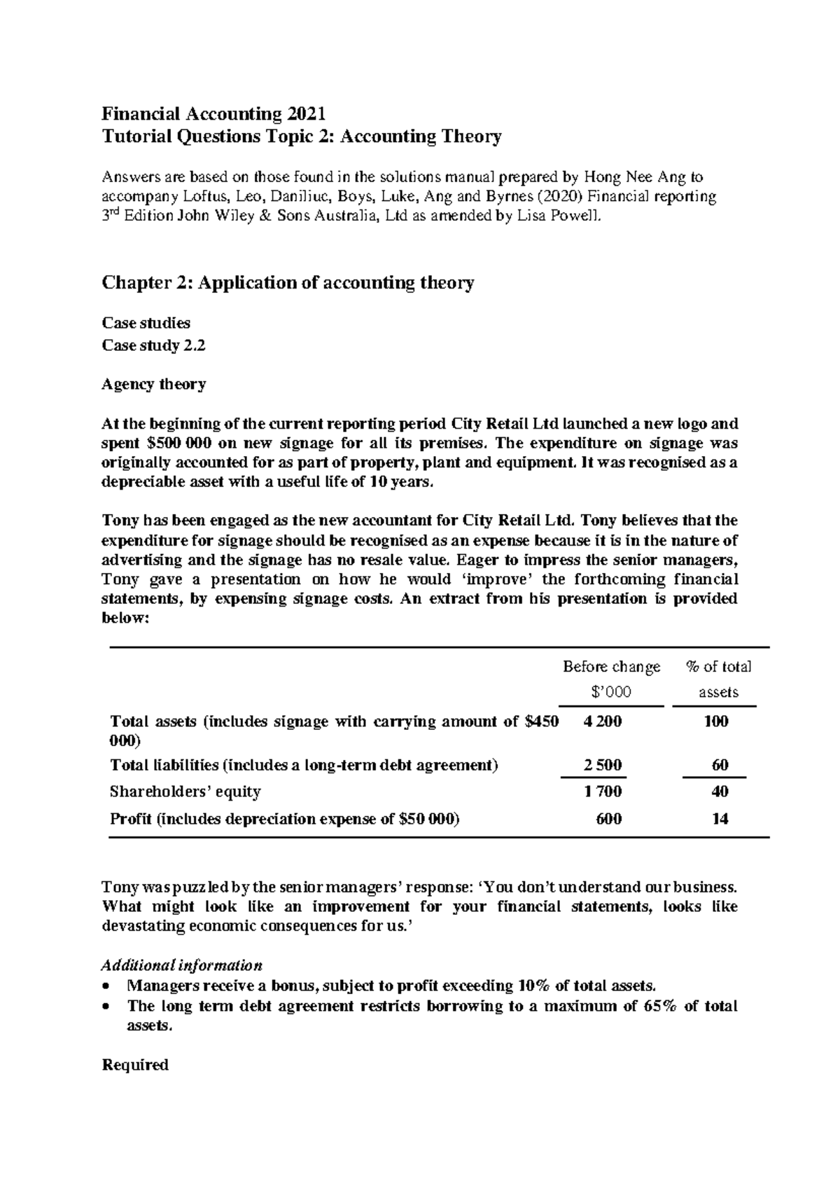 Topic 2 Tutorial Question - Financial Accounting 2021 Tutorial ...