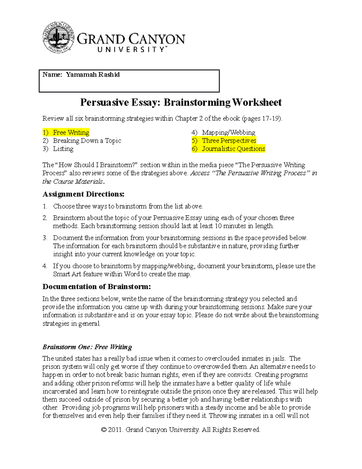 PHI105 T2 Brainstorming Worksheet 12 8 2020 - Name: Yamamah Rashid ...