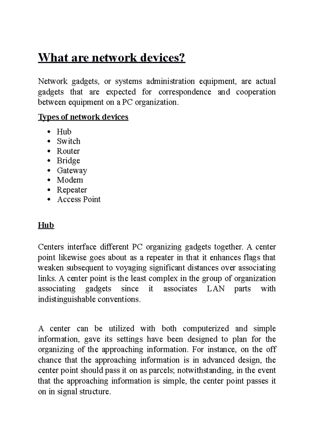 What are network devices - What are network devices? Network gadgets ...