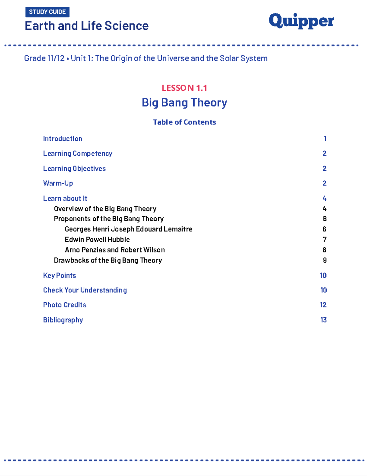 ME ELS 11 12 Q1 0101 Big Bang Theory Study Guide - Grade 11/12 • Unit 1 ...