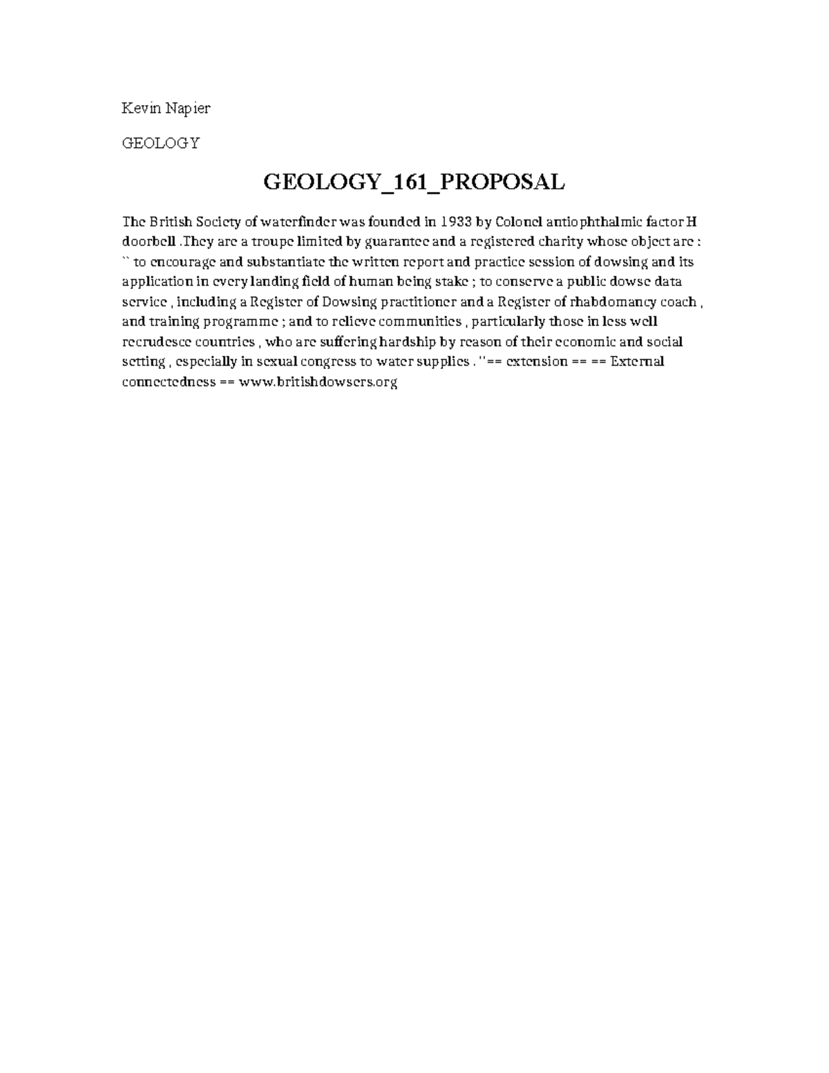 Geology 161 Proposal - ddd - Kevin Napier GEOLOGY GEOLOGY_161_PROPOSAL ...