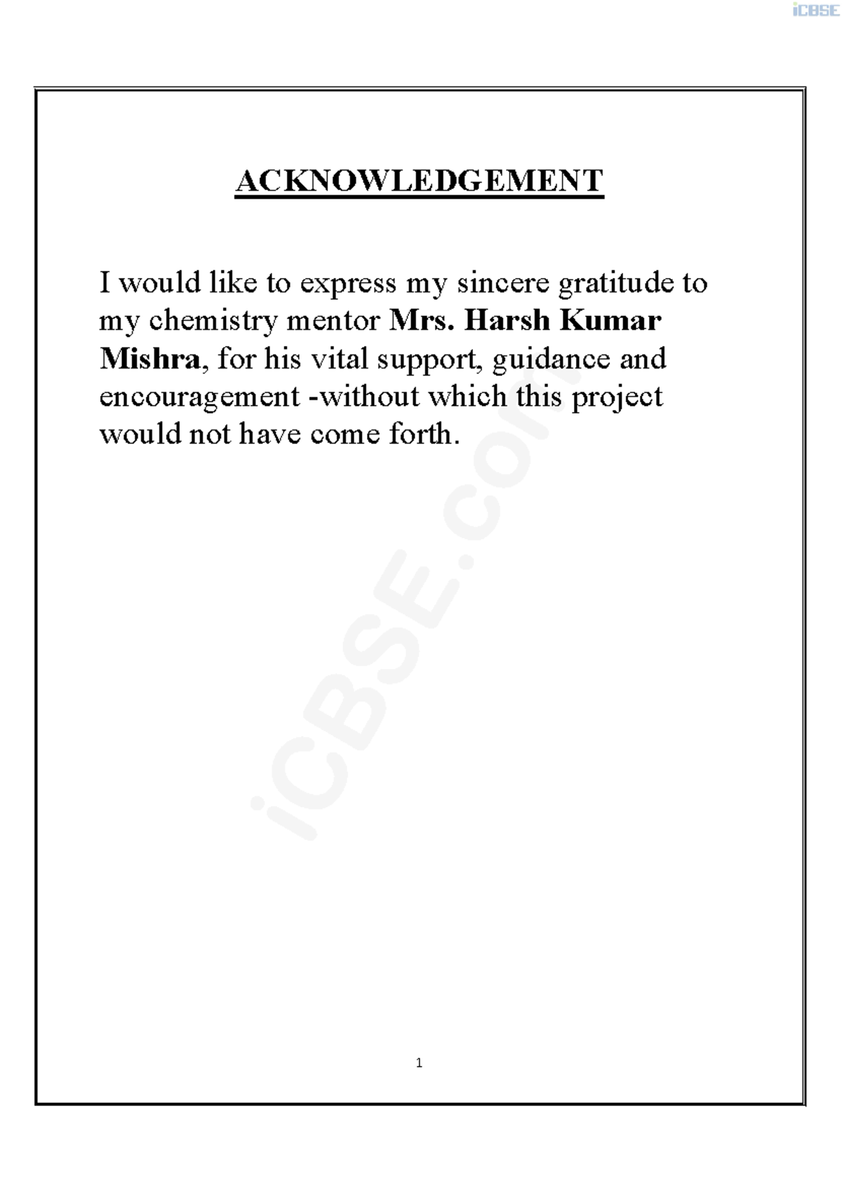 Icbse - It is good chemistry project based on study of rate of ...