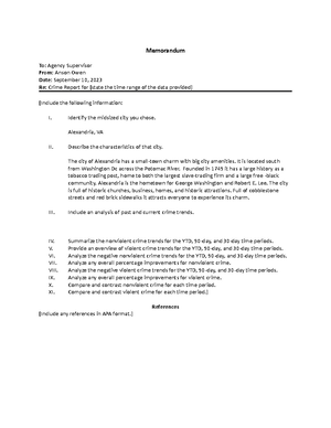 CJ 346 3.2 Assignment - Running head: Crime-Prevention Strategy Report ...