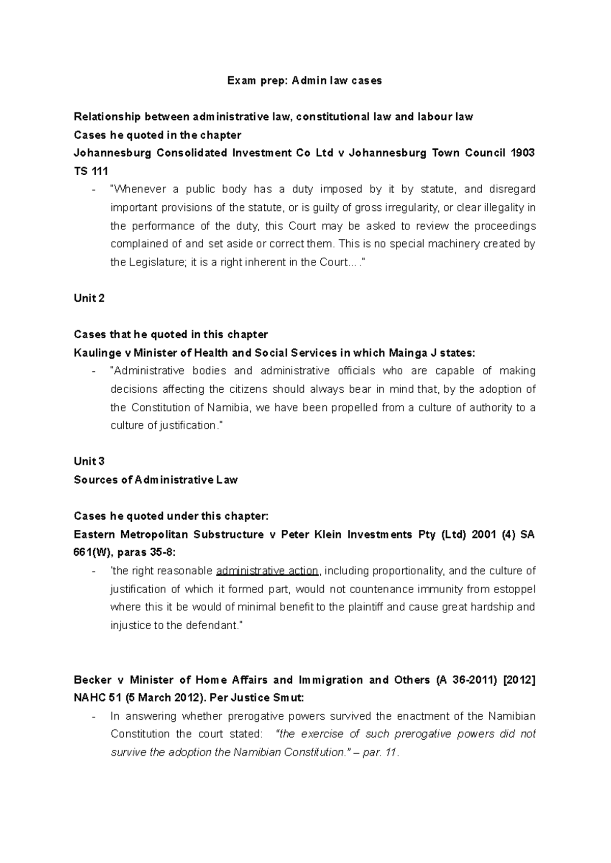Copy of Admin cases list - Exam prep: Admin law cases Relationship ...
