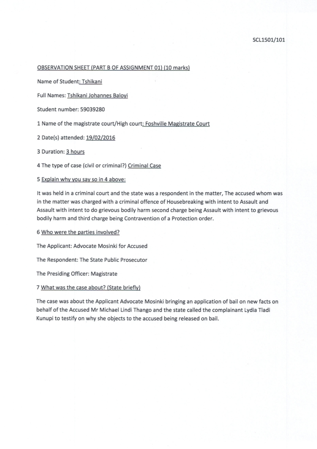 Skills of law assignment part 2 - SCL1501 - Studocu