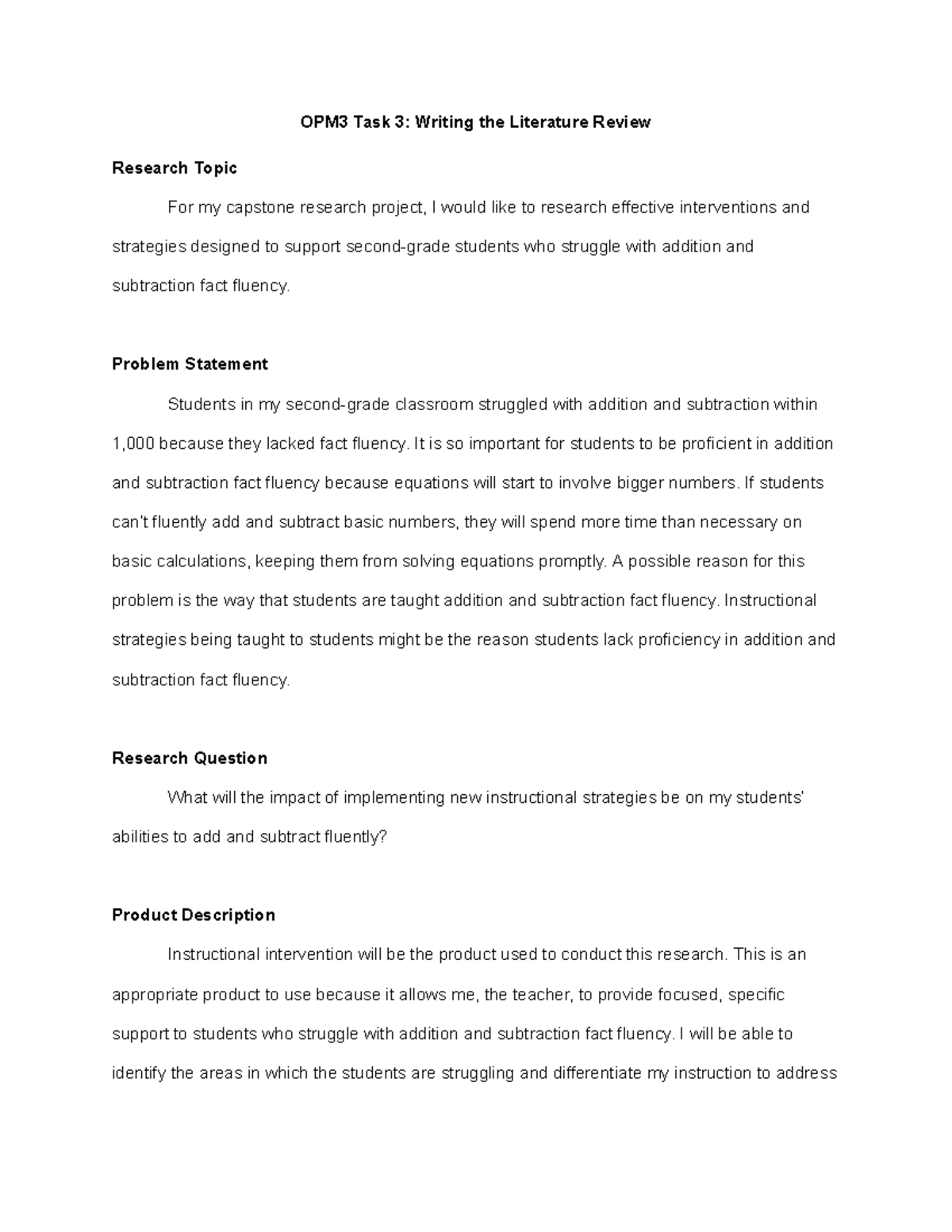 OPM3 Task 3 Writing the Literature Review - OPM3 Task 3: Writing the ...