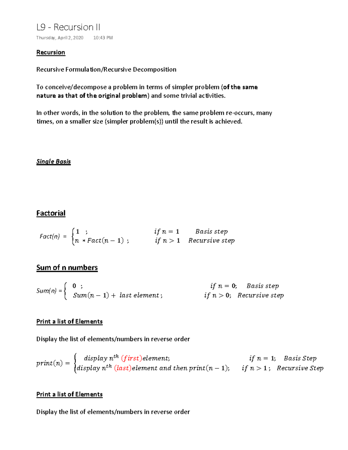 L9 Recursion Ii Introduction To Algorithms 3rd