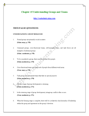 Foundations of group behavior multiple choice questions - Foundations ...